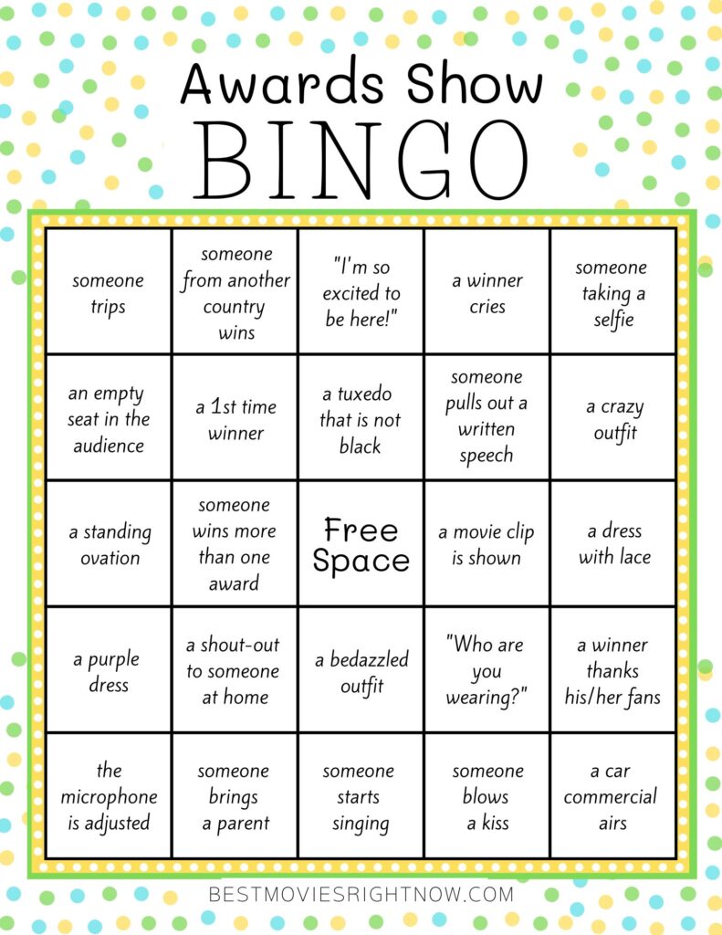 Awards Show Bingo for Kids - What to Watch Guide