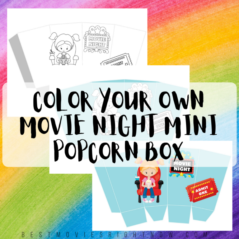 Color Your Own Movie Night Mini Popcorn Box - What to Watch Guide