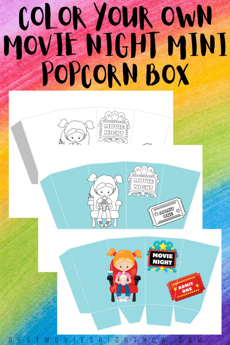 Color Your Own Movie Night Mini Popcorn Box - What to Watch Guide