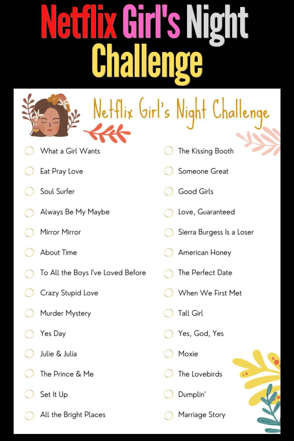 Netflix Girl's Night Challenge - What to Watch Guide
