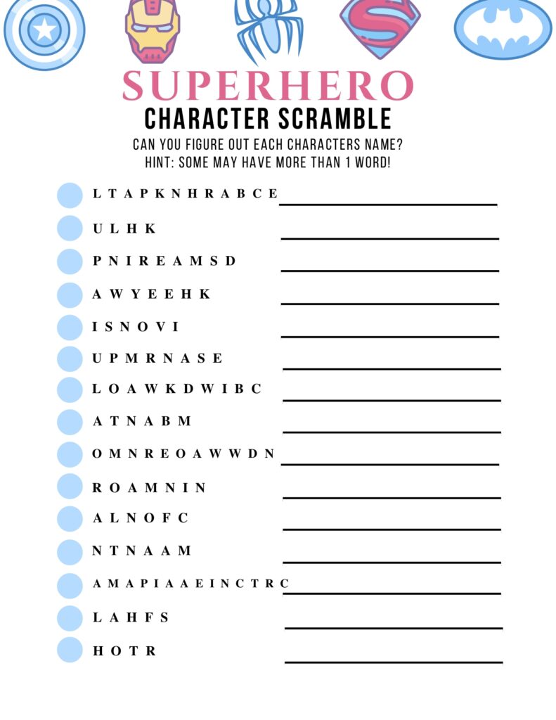Superhero Activity Pack - What to Watch Guide