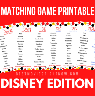 Disney Matching Game - What to Watch Guide