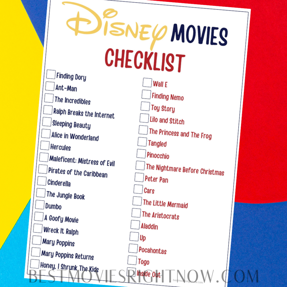 Disney Movies Checklist - What to Watch Guide