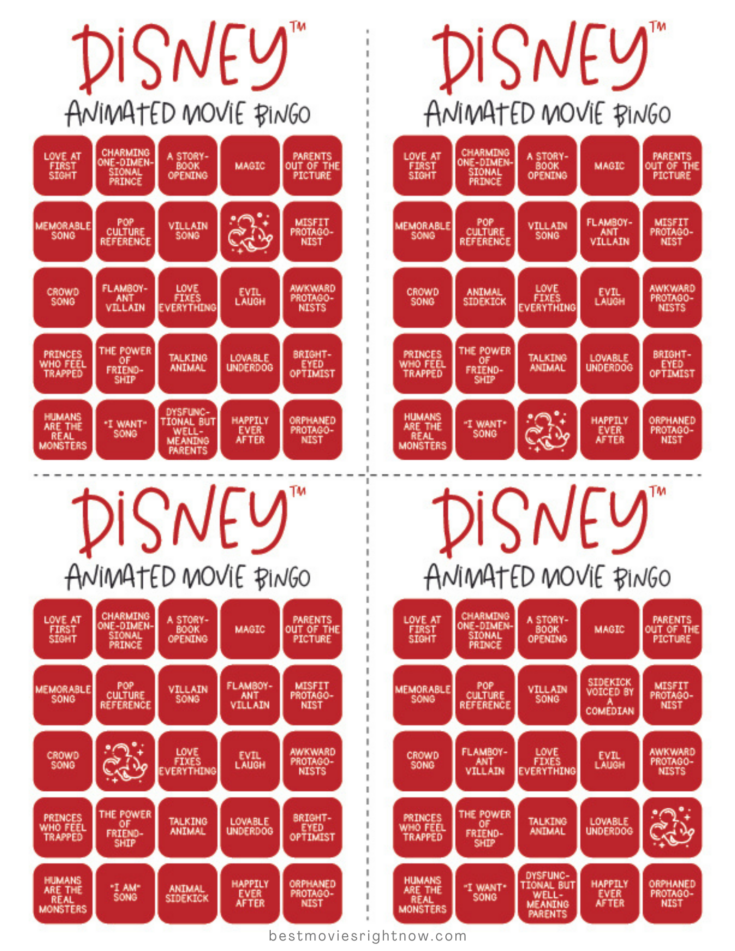Disney Animated Movie Bucket List & Bingo - What to Watch Guide
