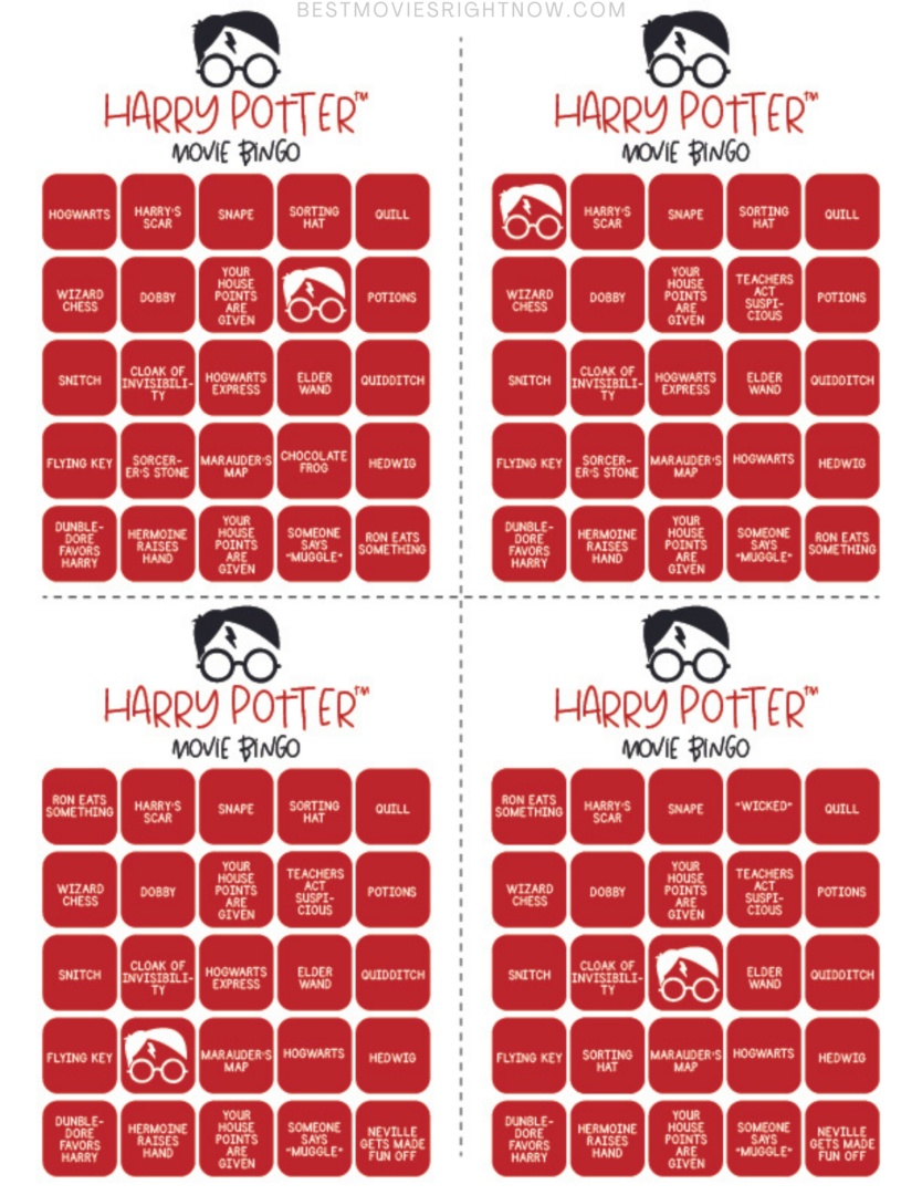 Harry Potter Movie Bucket List and Bingo - What to Watch Guide