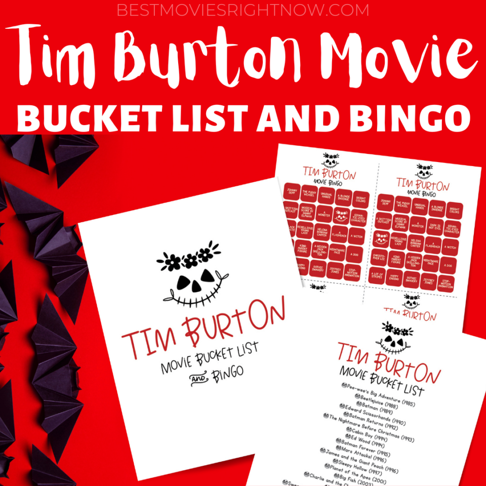 Tim Burton Movie Bucket List and Bingo - What to Watch Guide
