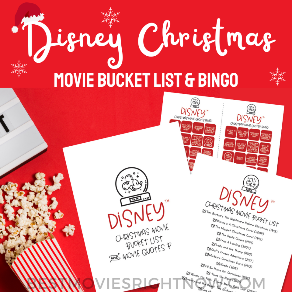 Disney Christmas Movie Bucket List & Bingo - What to Watch Guide