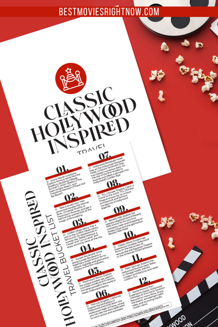 Classic Hollywood Inspired Travel Bucket List - What to Watch Guide